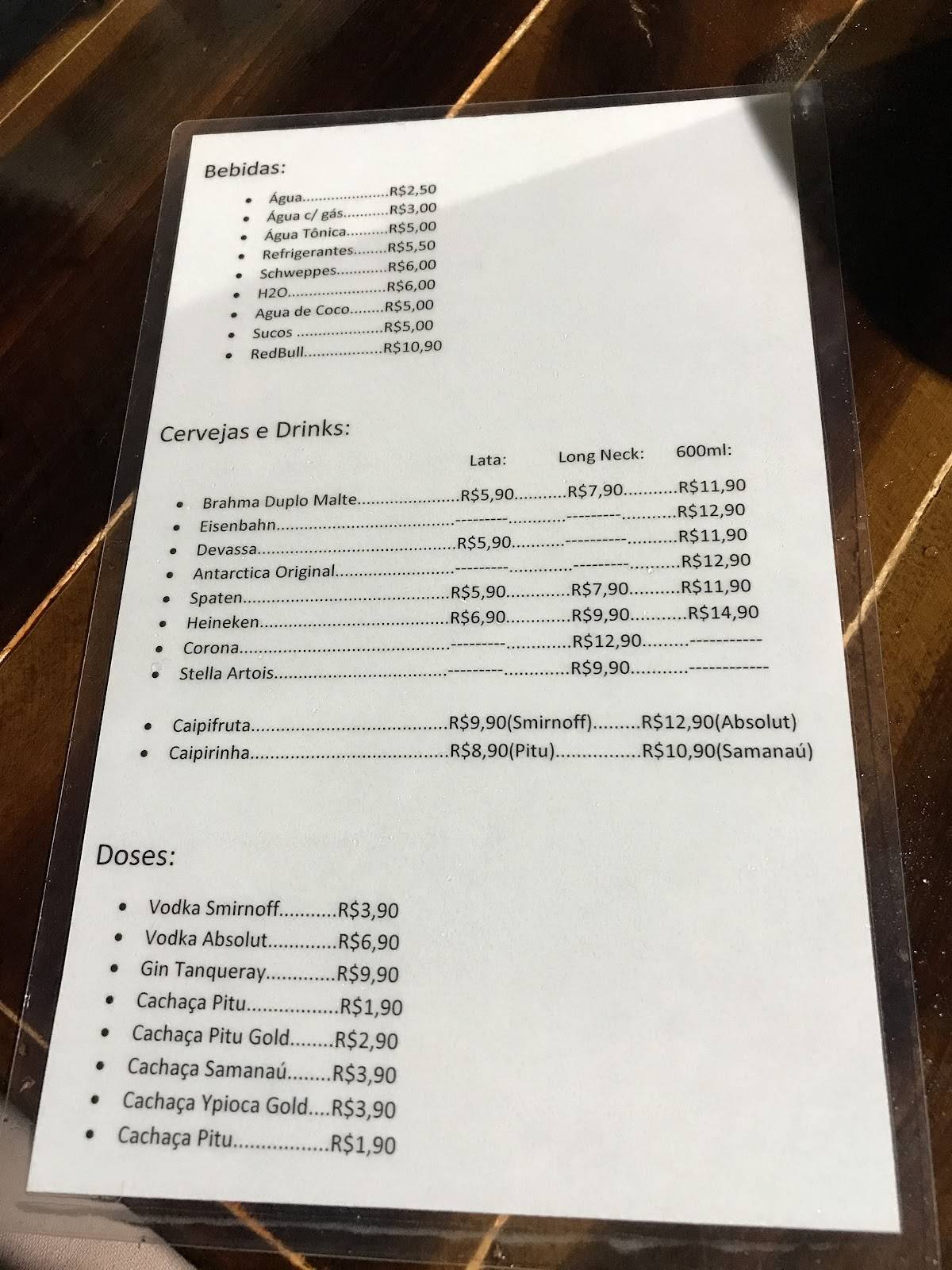 Menu em O Quiosque do Camarão pub & Bar, Natal