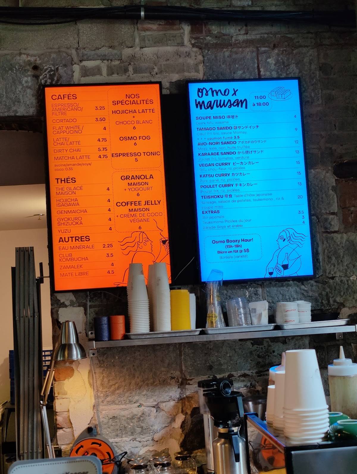 Menu at OSMO X MARUSAN Café-Terrasse, Montréal