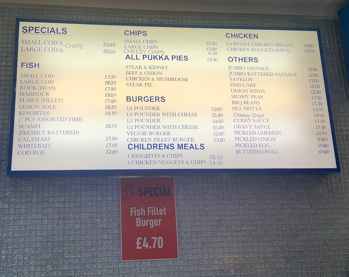 Menu at Oh My Cod fast food, Maidenhead