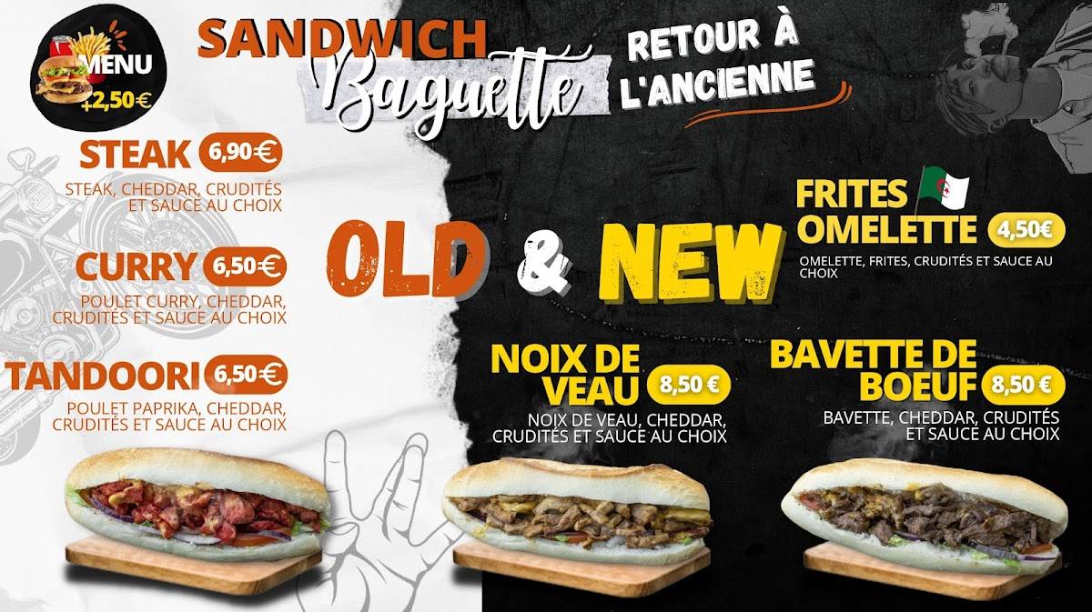 Menu au Old And New Street Sandwich & Smash Burger restaurant, Saint ...