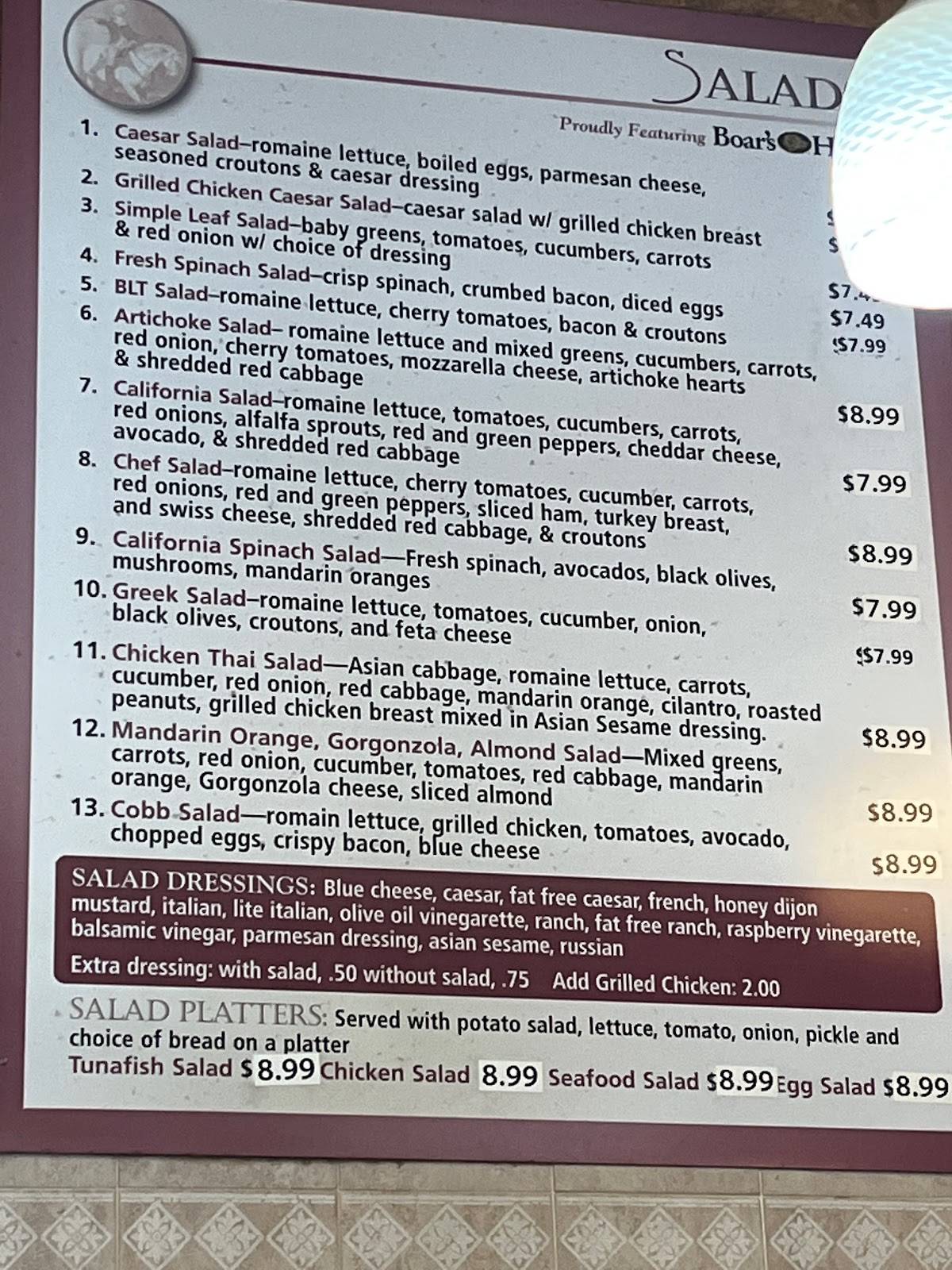 Menu at Old Nelson Food Co restaurant, Philadelphia, 701 Chestnut St