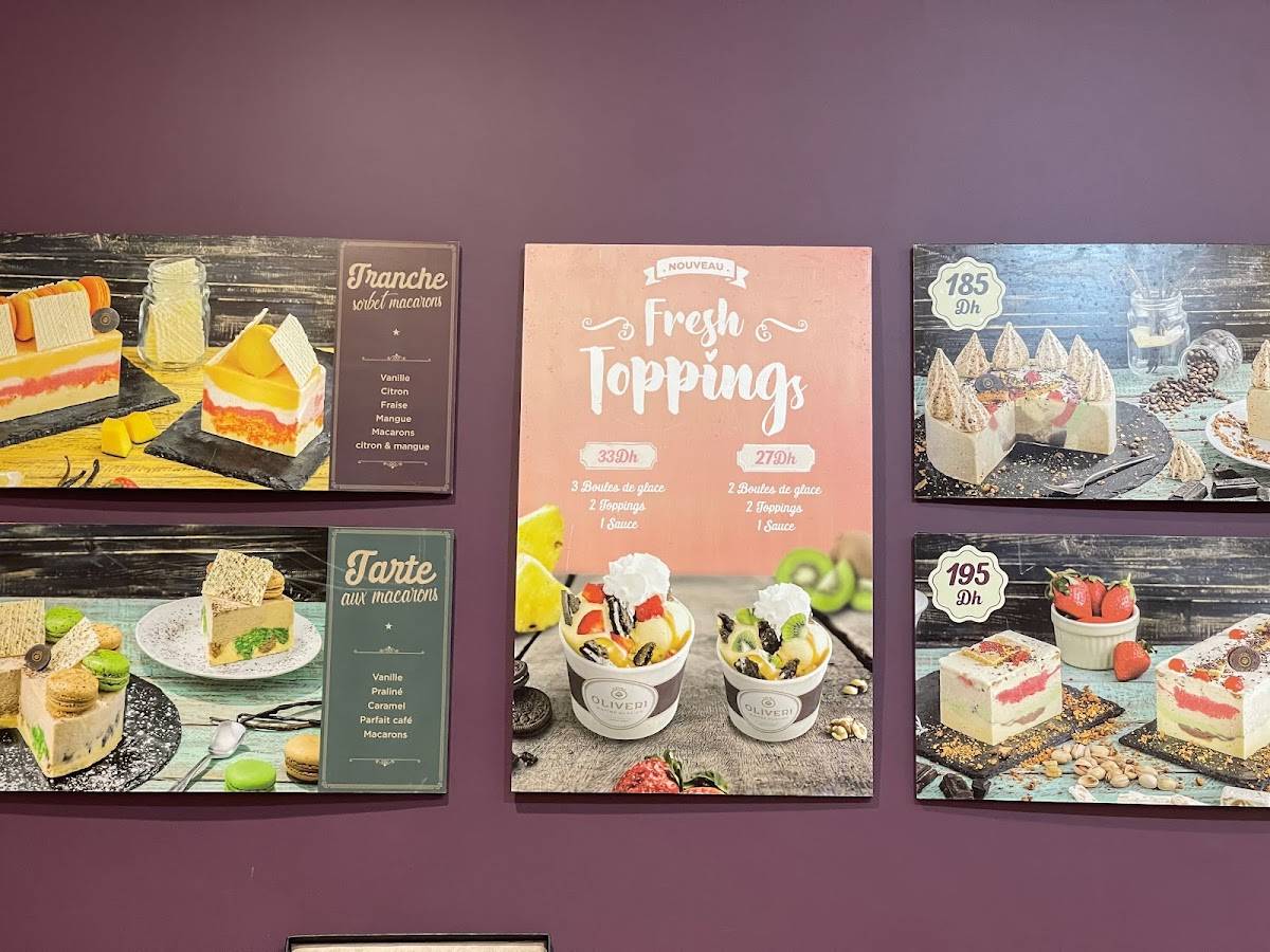 Menu at Oliveri Café Marina cafe, Agadir