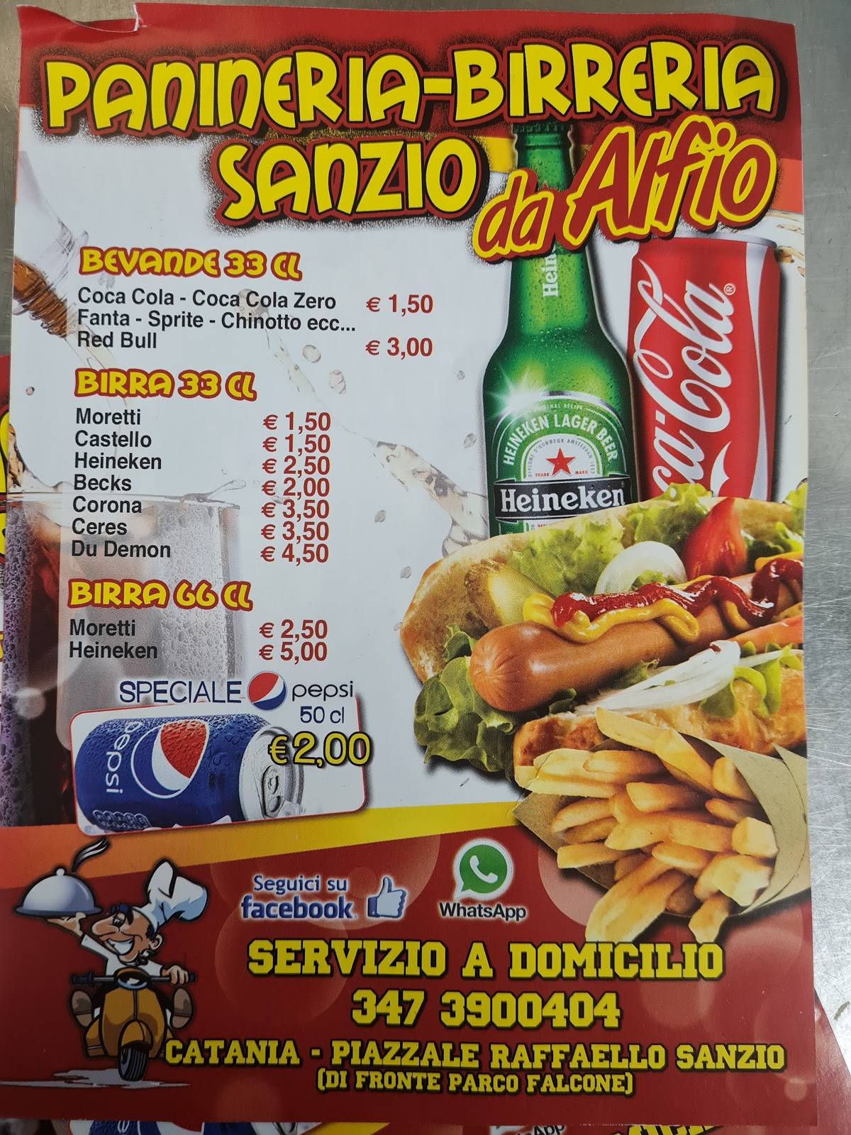 Carta de Panineria Sanzio, Catania