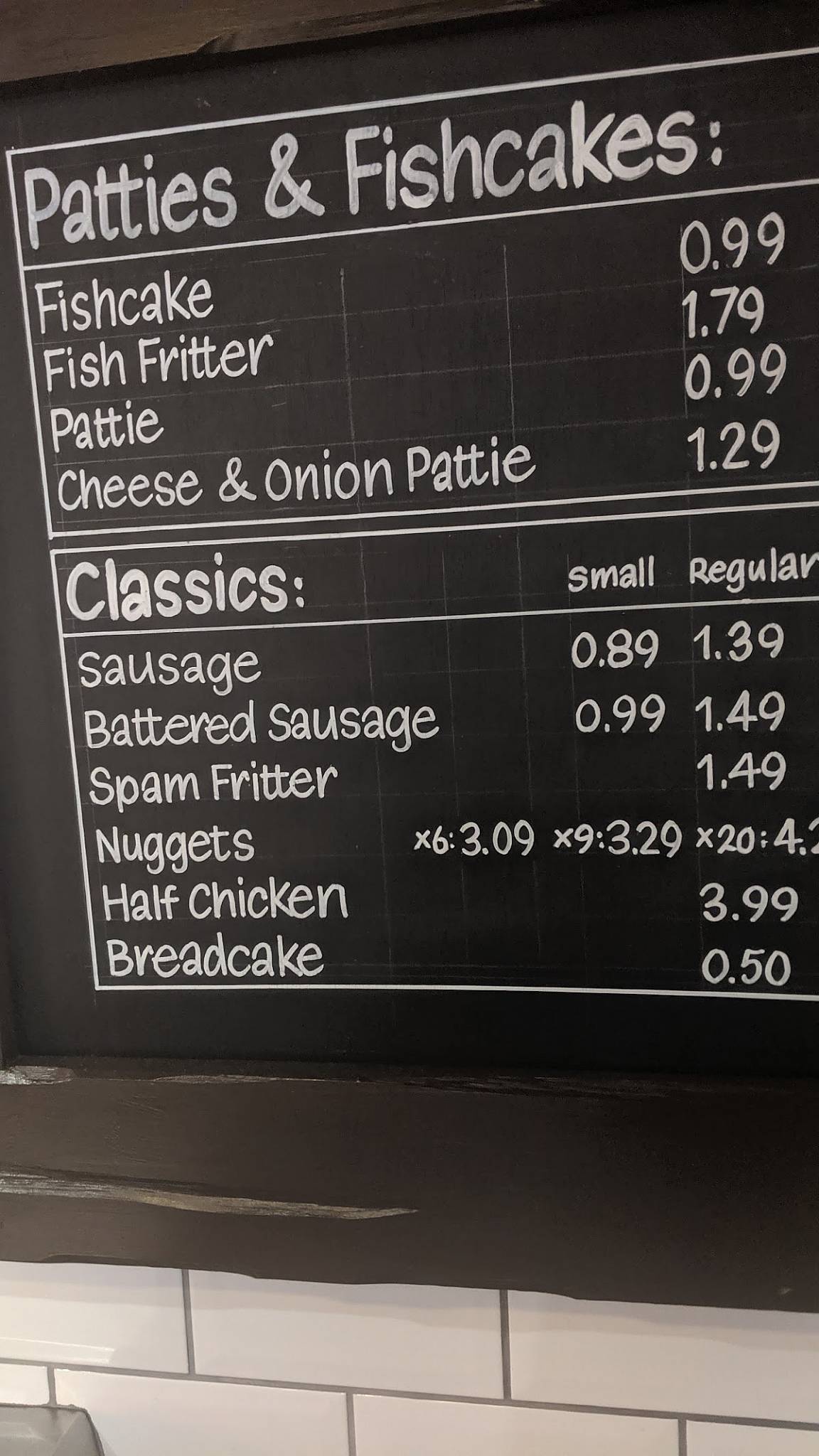 Menu at Papa's Fish & Chips restaurant, Hull, Great Gutter Ln W