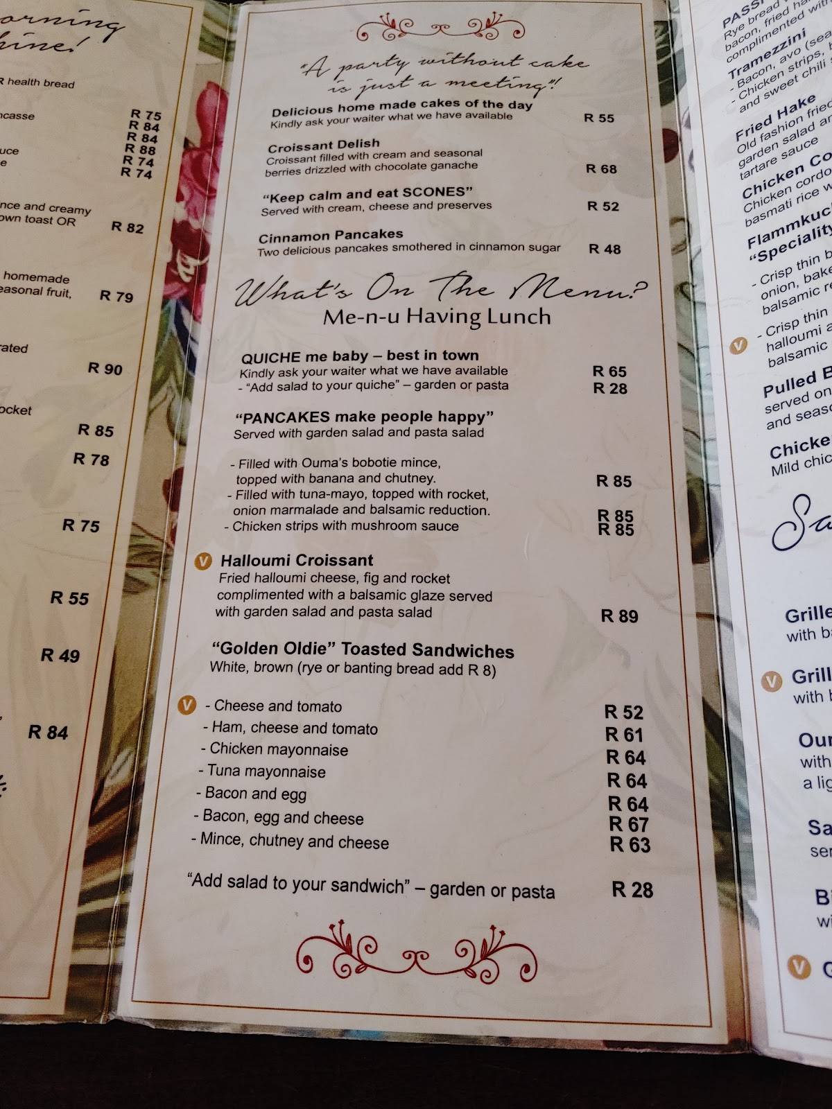 Menu at Passi Decor and Deli restaurant, Centurion