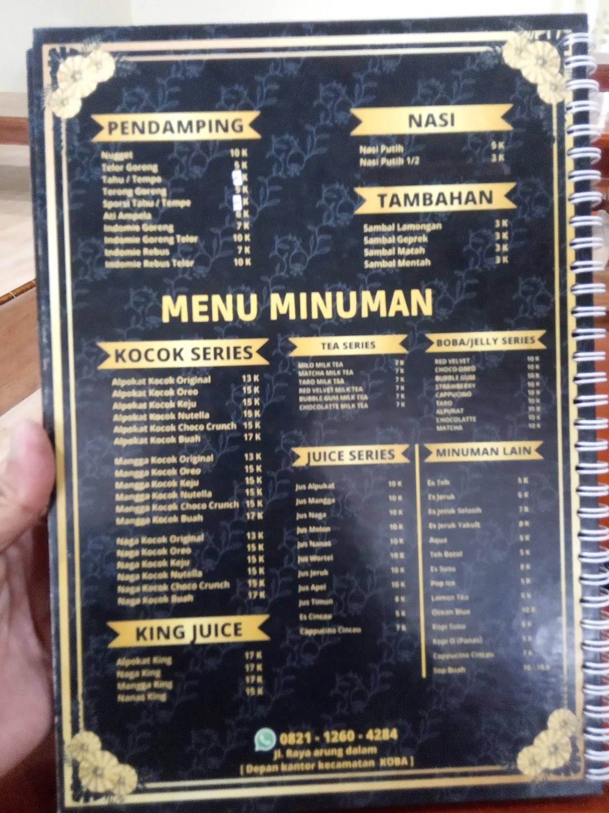 Menu at Pecel lele Mas hilal restaurant, Koba