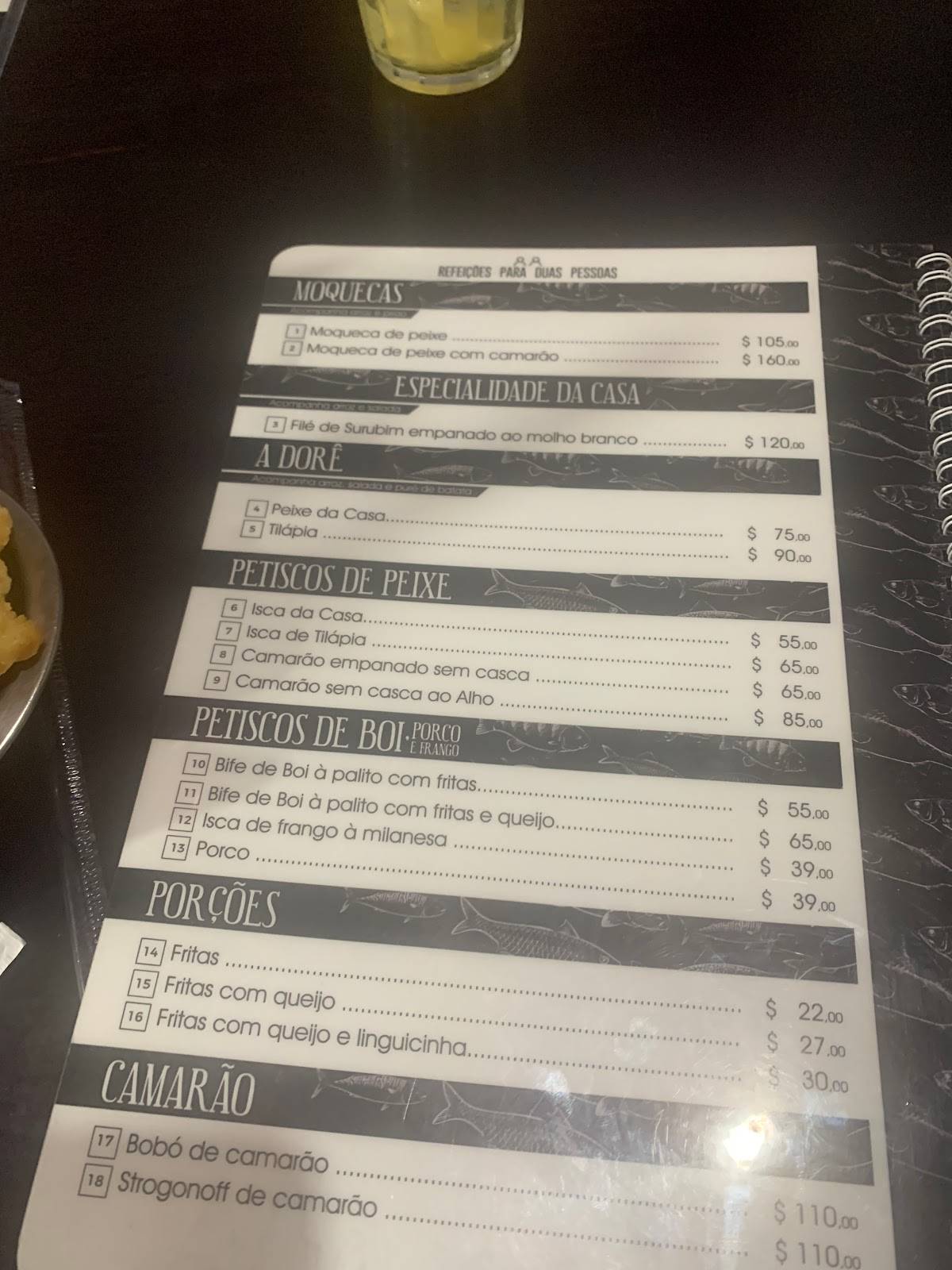 Menu em Peixe e Cia restaurante, Betim, Praça Milton Campos