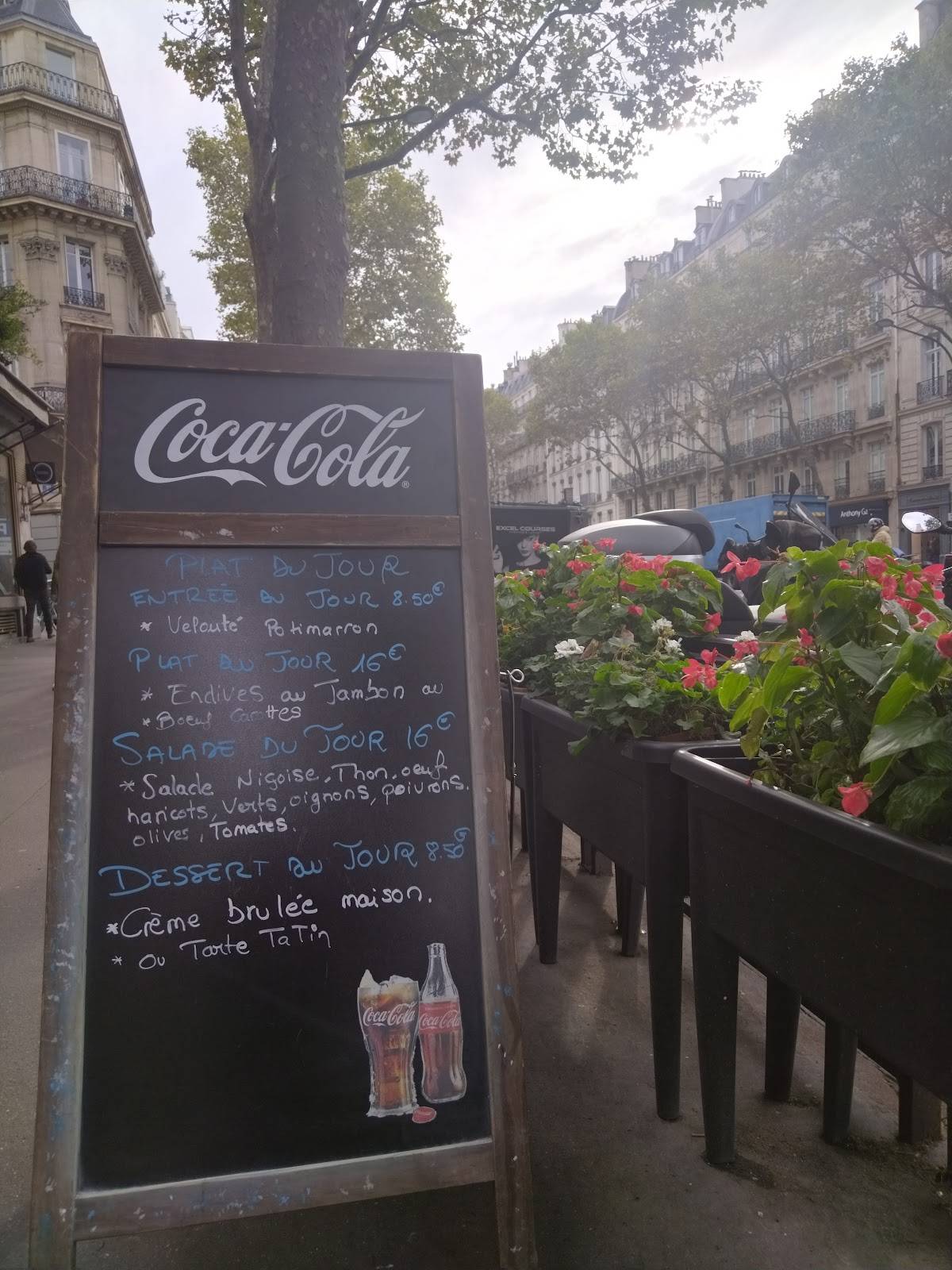 Menu at Perle Noire restaurant, Paris, 32 Bd Malesherbes