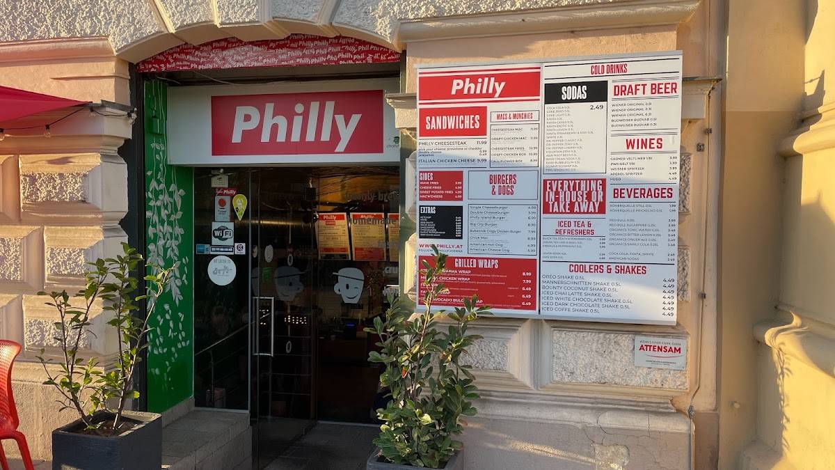 Speisekarte von Philly Vienna, Wien