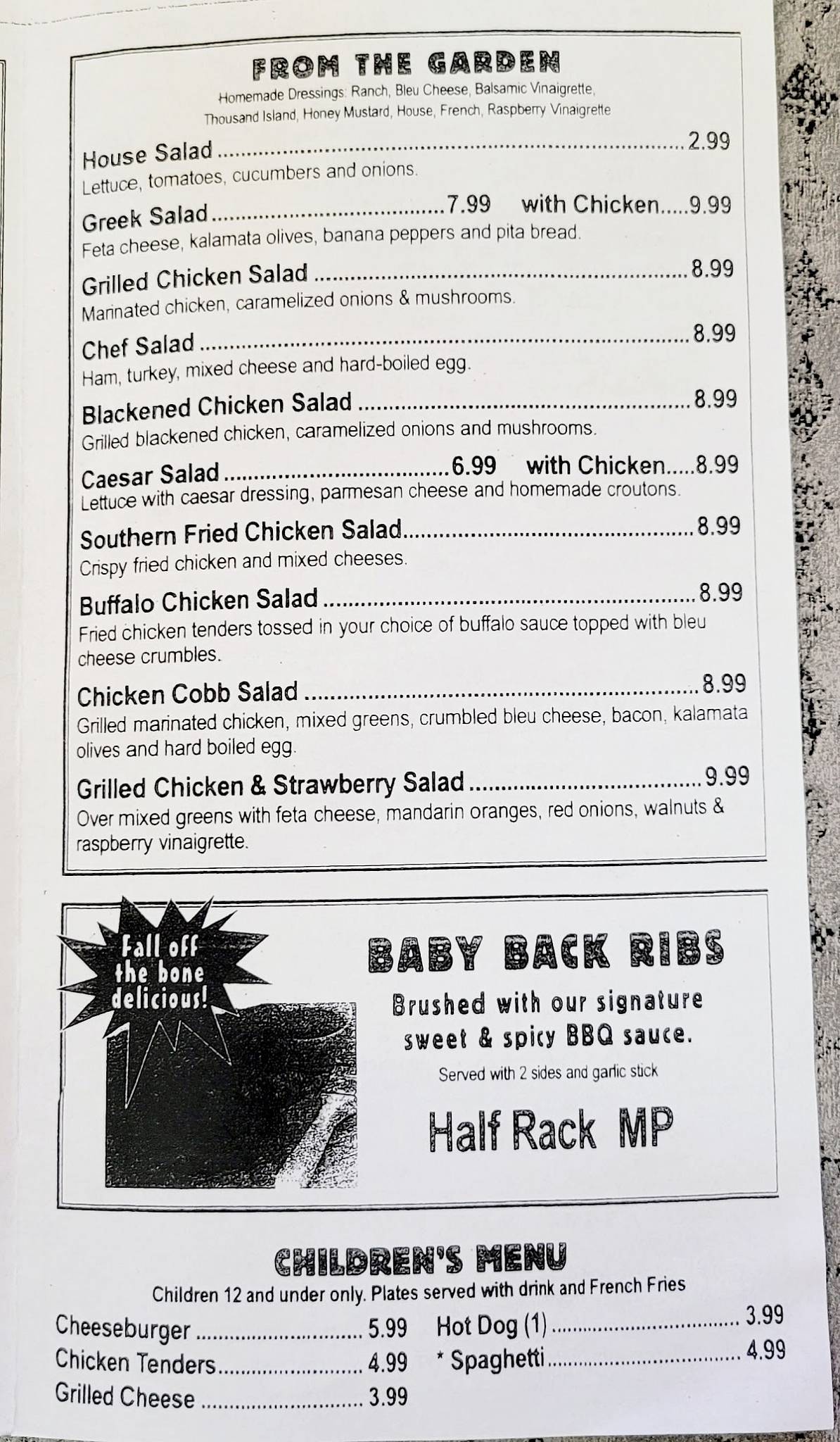Menu at Pizza Wing King Family Restaurant, High Point