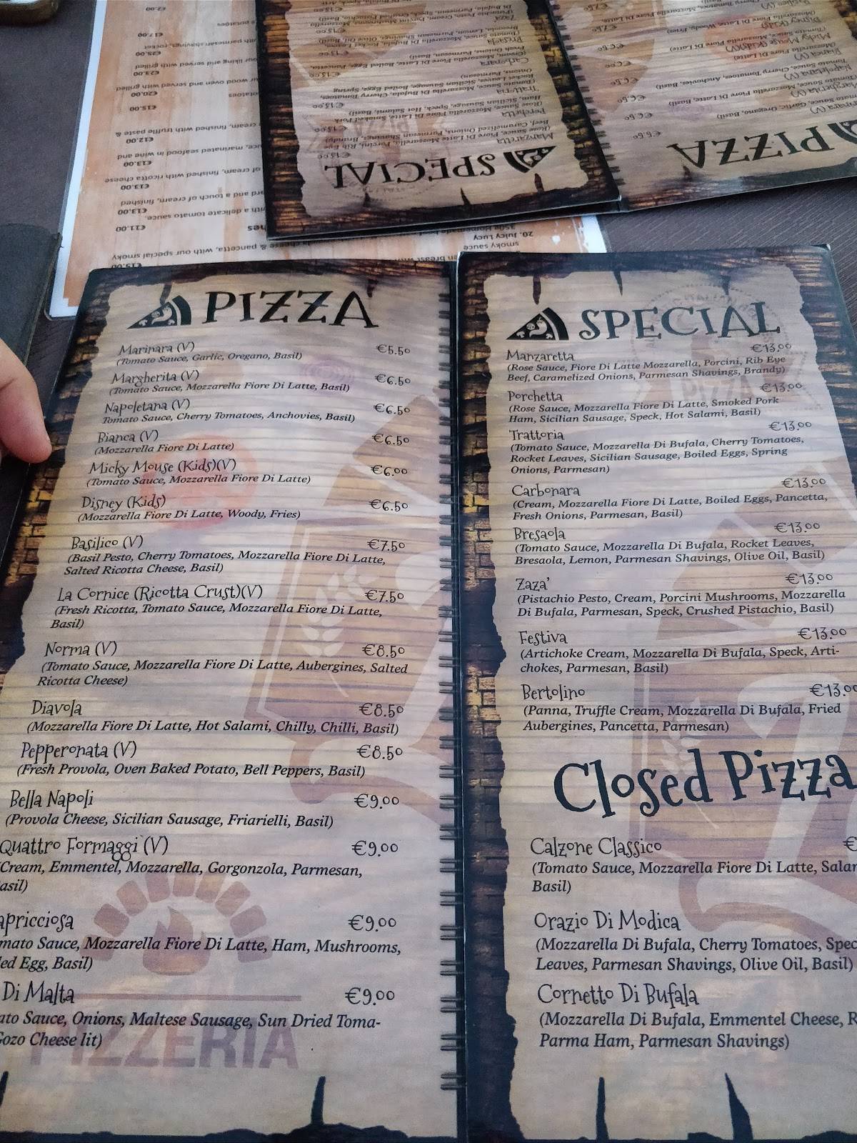 Menu at Al Legna Pizzeria, Marsaskala