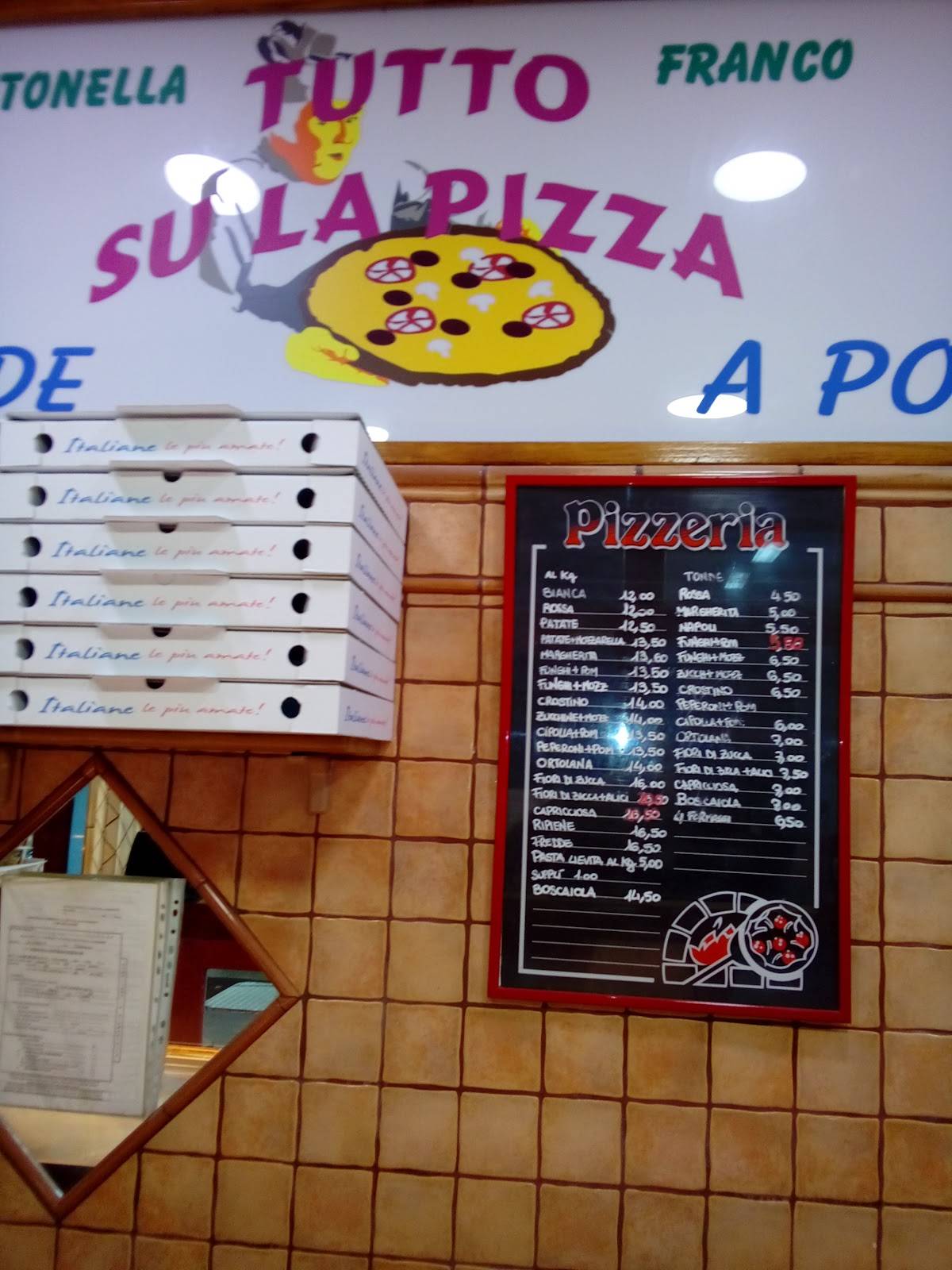 Menu at Pizzeria Rustica - Pizza al taglio, Rome