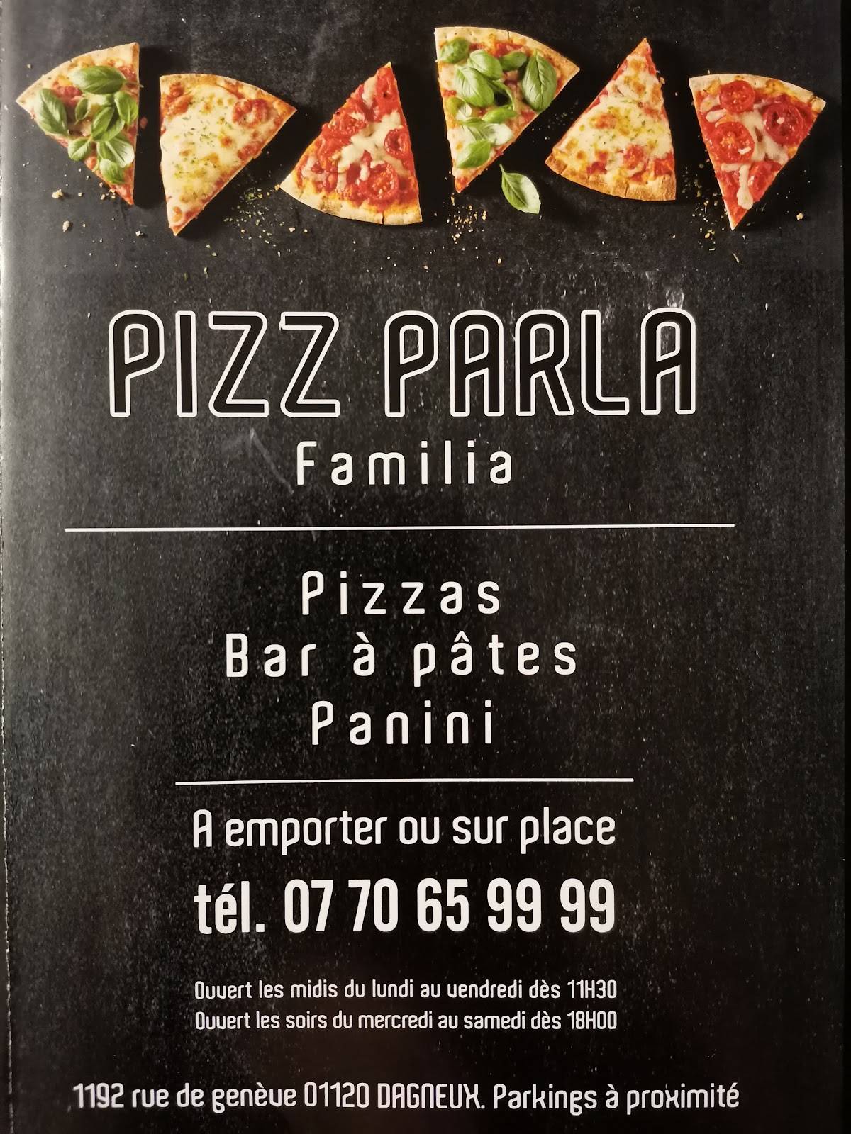Menu au Pizz'parla familia anciennement l'étoile restaurant, Dagneux