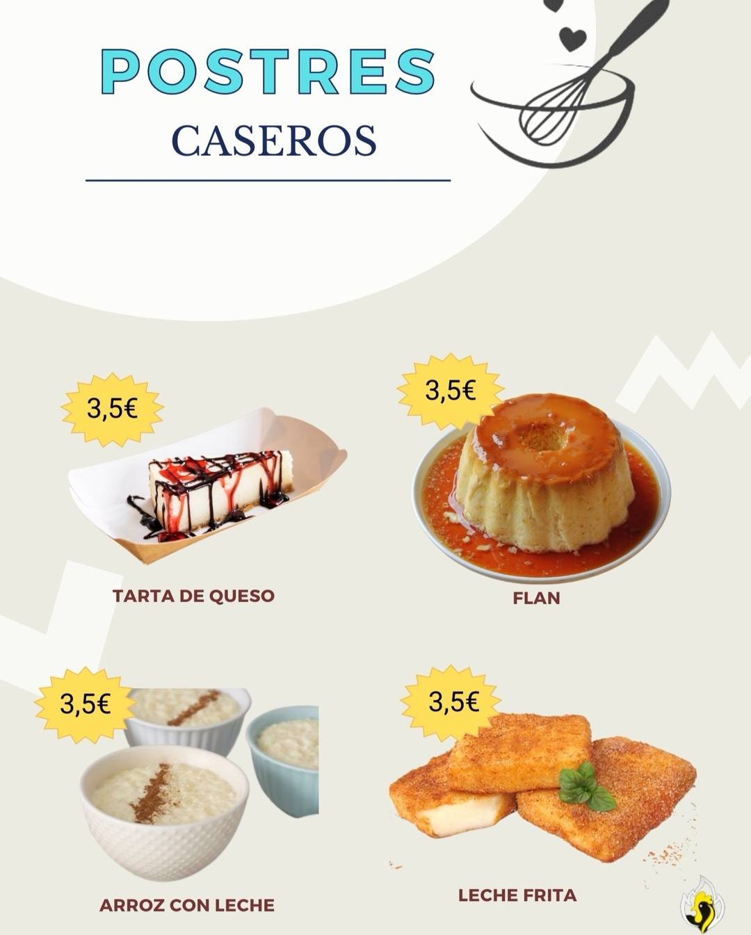 Carta del restaurante Pollo Gold, Irun