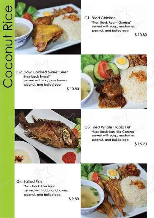 Menu at Pondok Daun Restaurant, Adelaide