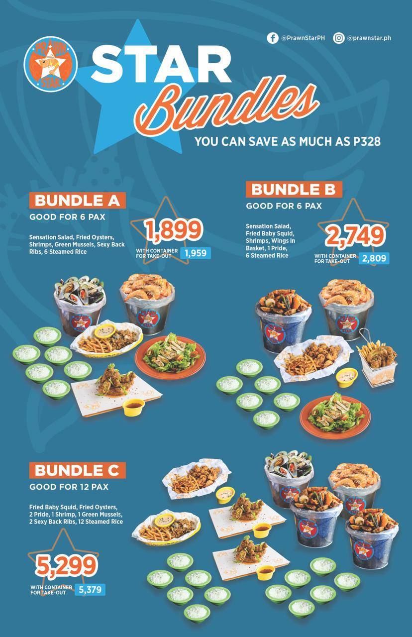 Menu at Prawn Star PH restaurant, Pasig