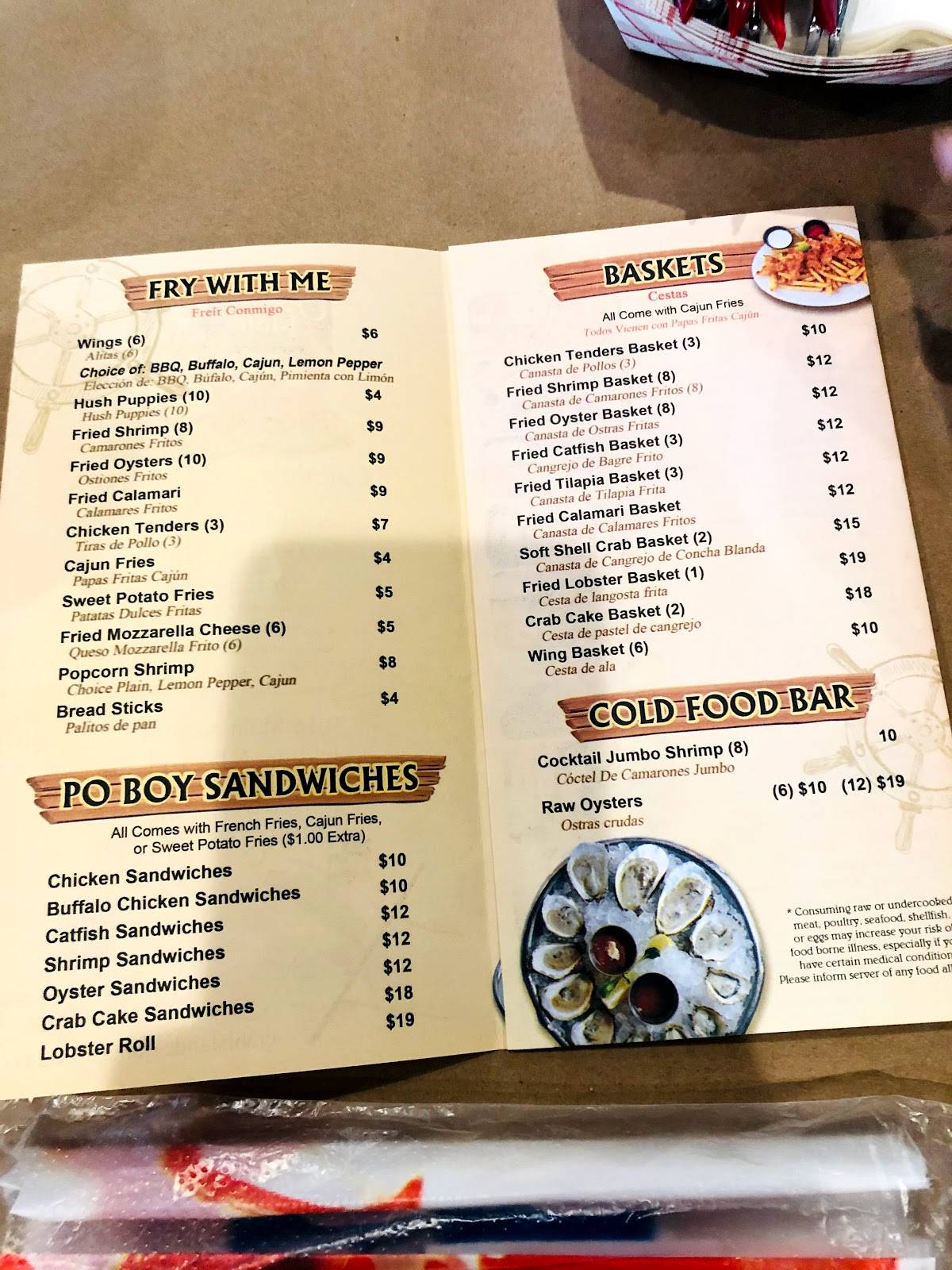 Menu at Crab Island Cajun Seafood & Bar, Clifton