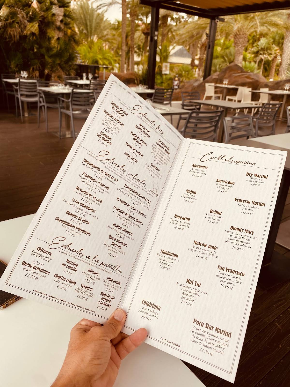 Carta de El Churrasco Meloneras Restaurante Grill, Maspalomas, Mar ...