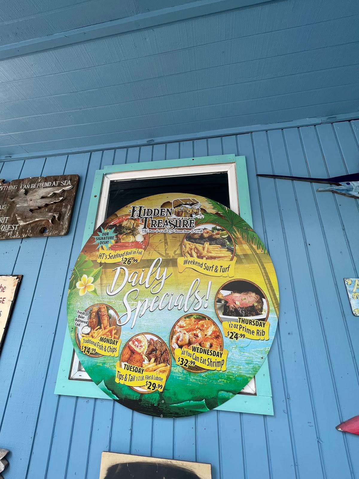 Menu at Hidden Treasure Rum Bar & Grill, Ponce Inlet