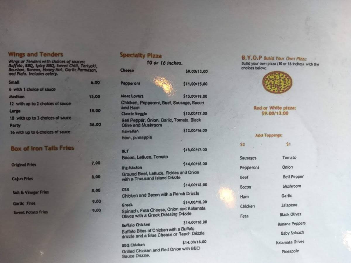 Menu at Iron Tails Saloon pub & bar, Acton
