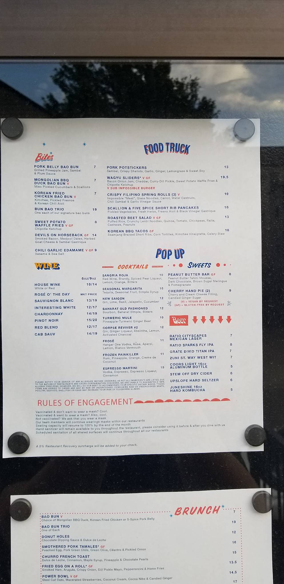 Menu at Linger pub & bar, Denver