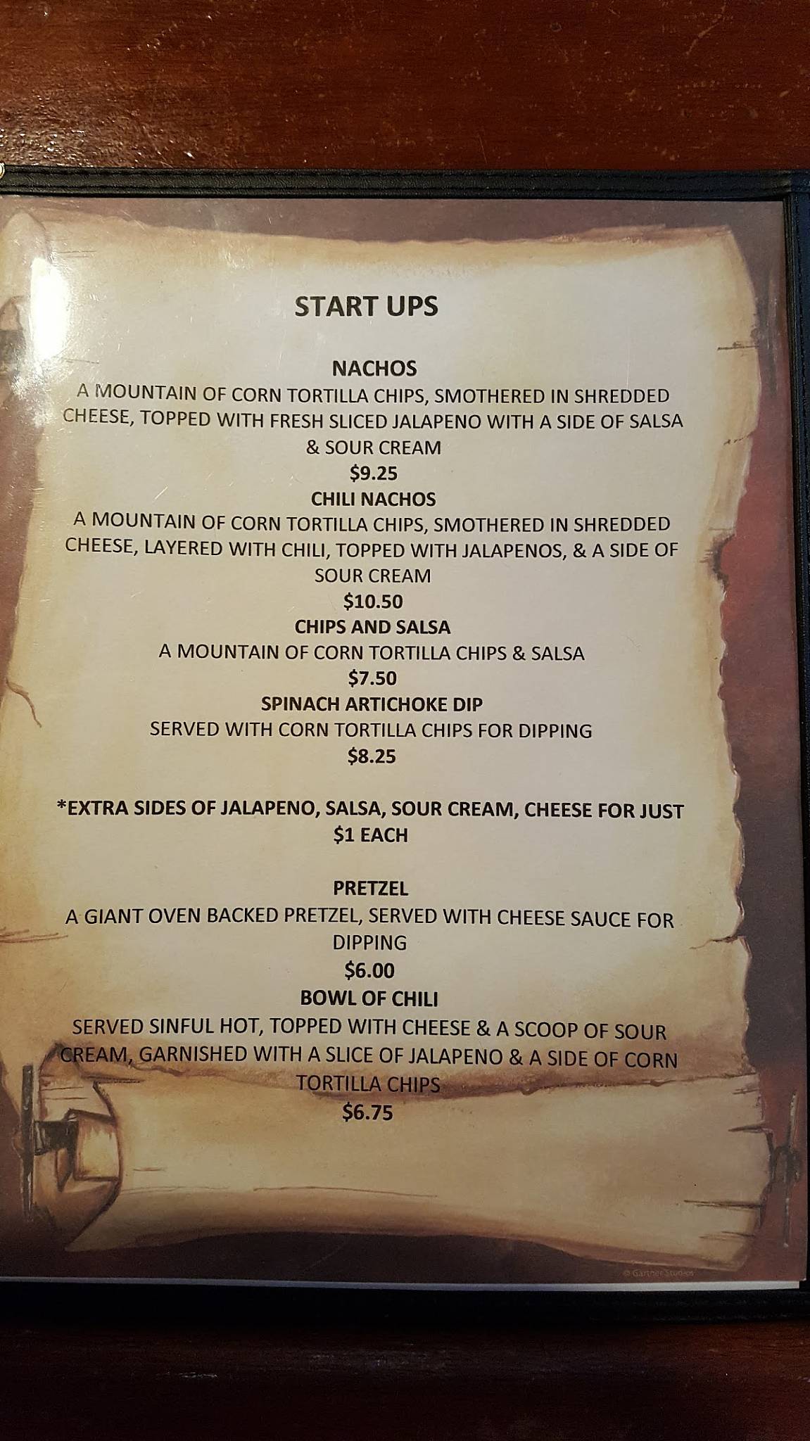 Menu at Saints & Sinners Pub, Ormond Beach