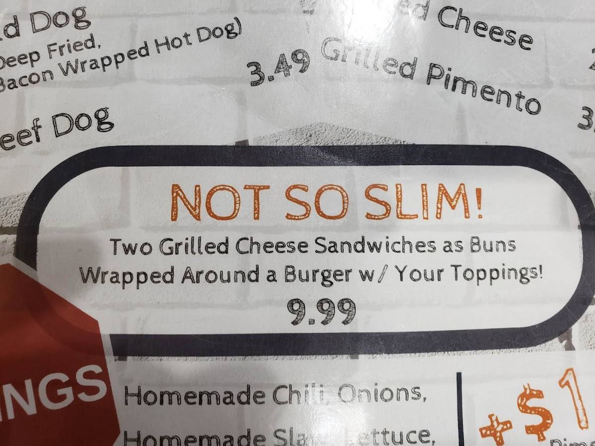 Menu at Slim's Bar & Grill, Forest City
