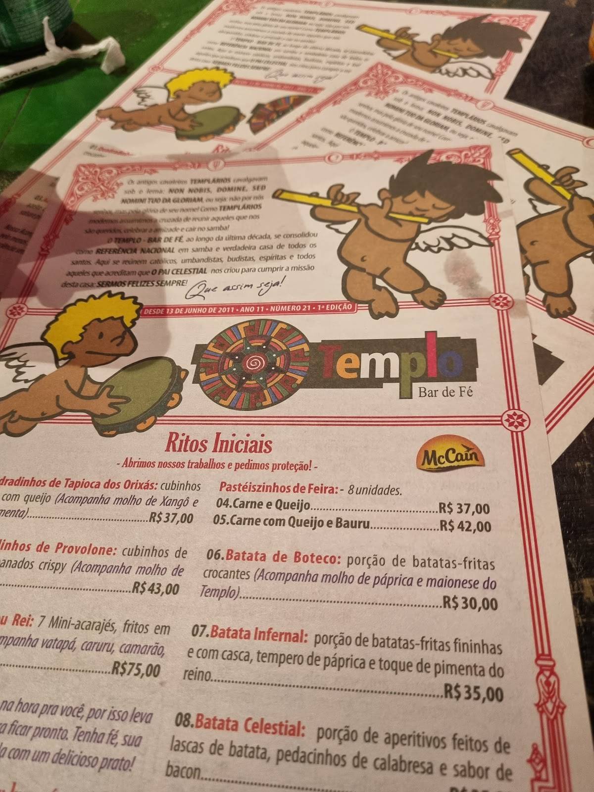 Menu em Templo - Bar de Fé, São Paulo