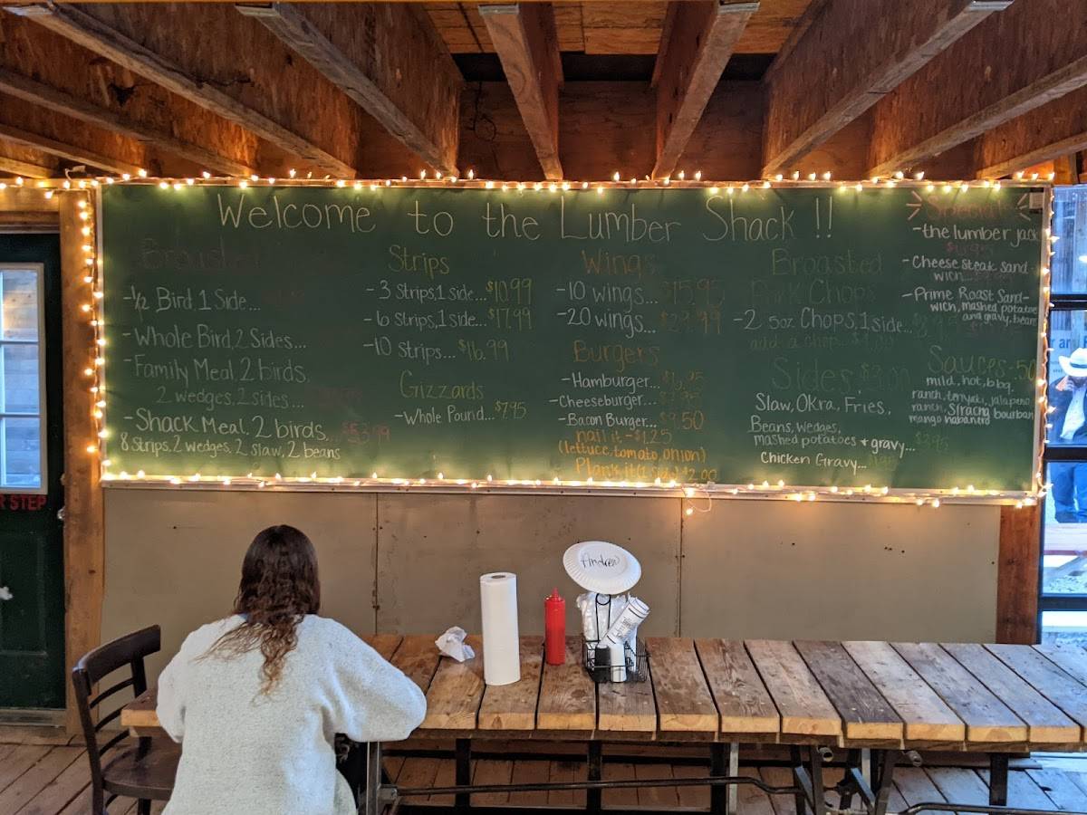 Menu at The Lumber Shack pub & bar, Harrah