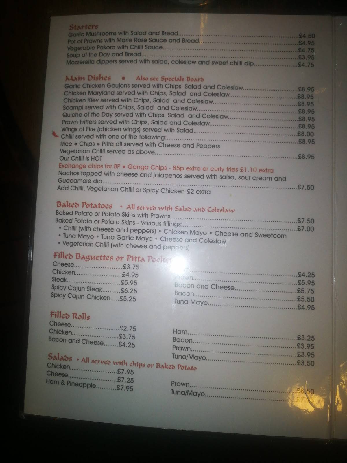 Menu at The Phoenix pub & bar, Dundee