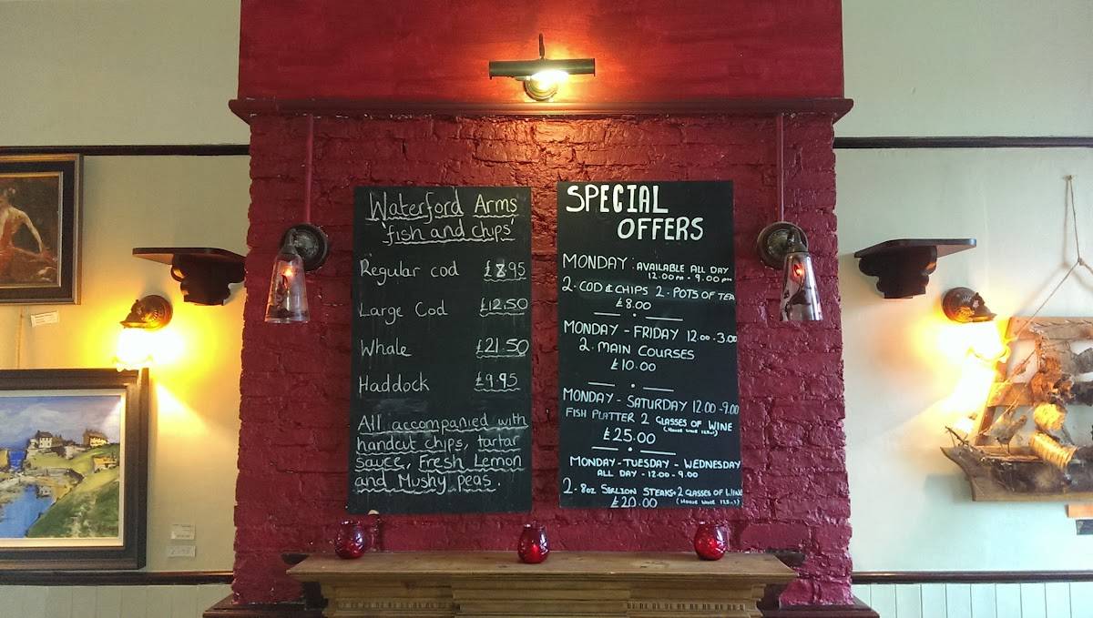 Menu at The Waterford Arms pub & bar, Whitley Bay, Collywell Bay Rd