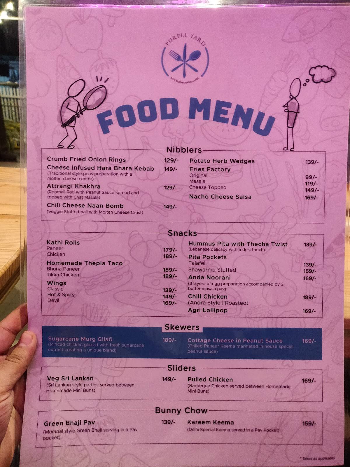 Menu at Purple Yard - Best Restaurants in Nashik Jain Food Best Cafe in ...