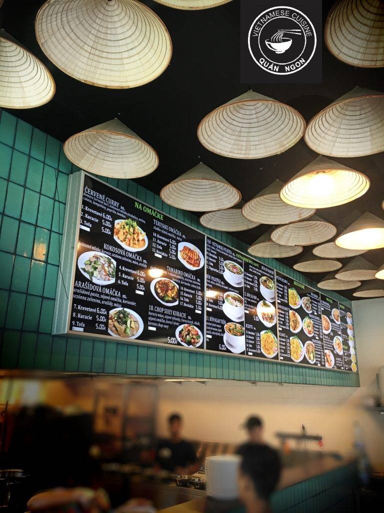 Menu at Quan Ngon restaurant, Bratislava