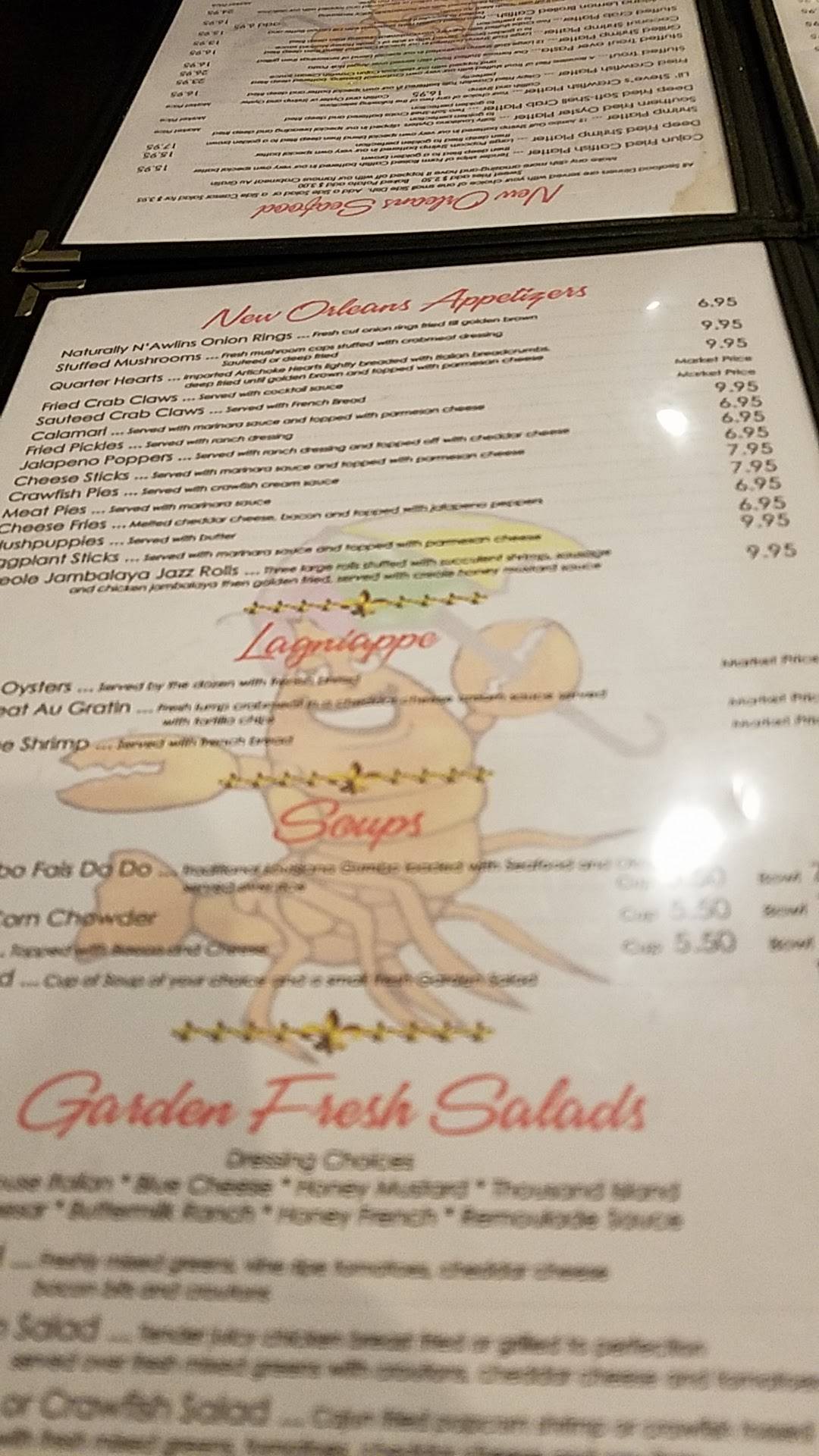 Menu at Quarter View Restaurant, Metairie