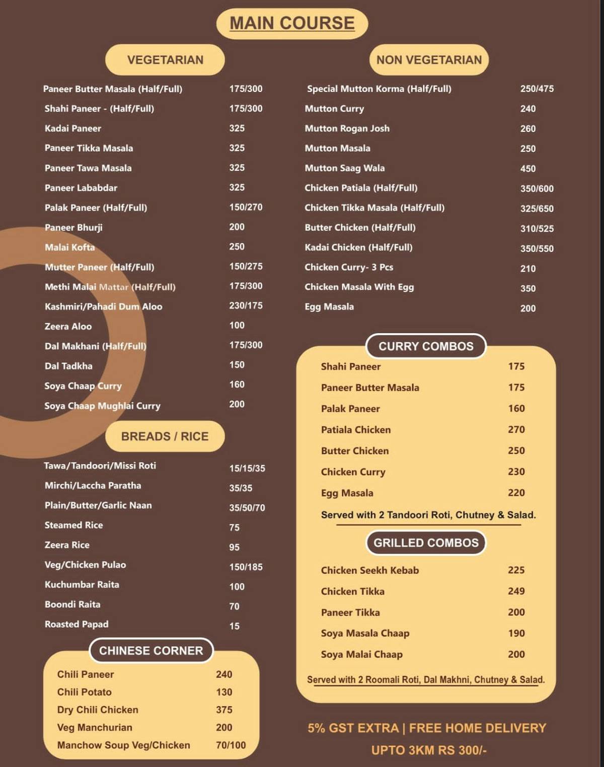 Menu at RNB Resto Cafe, Gurugram