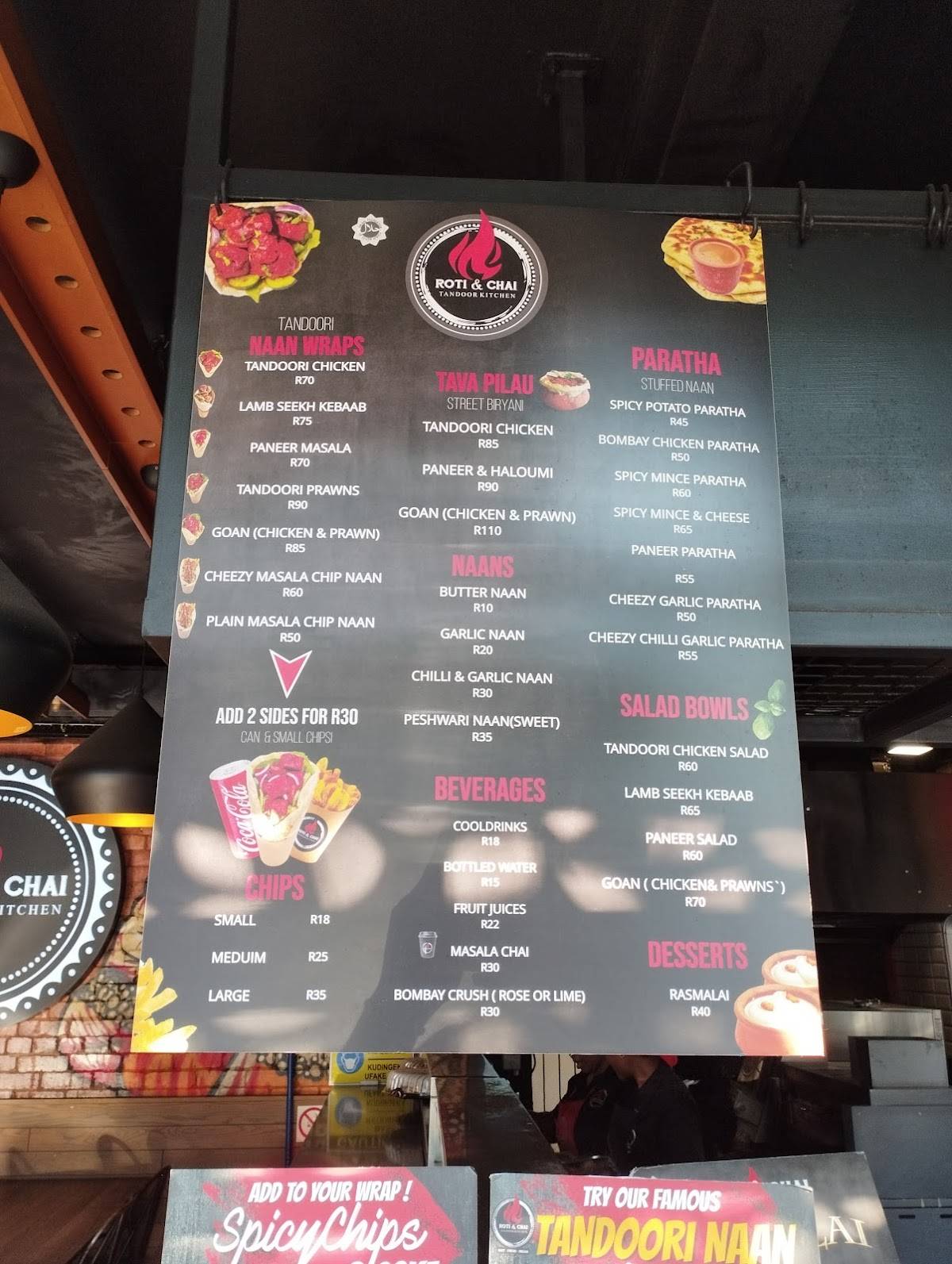 Menu at ROTI & CHAI FLORIDA RD restaurant, Durban, Shop 5 Florida Exchange