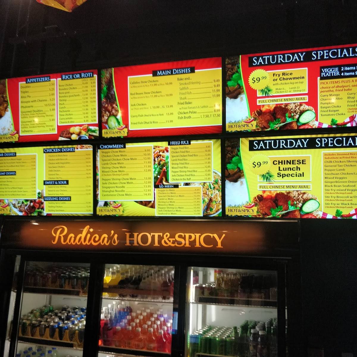 Menu at Radica’s Hot & Spicy restaurant, Brampton, 263 Queen St E Unit#3