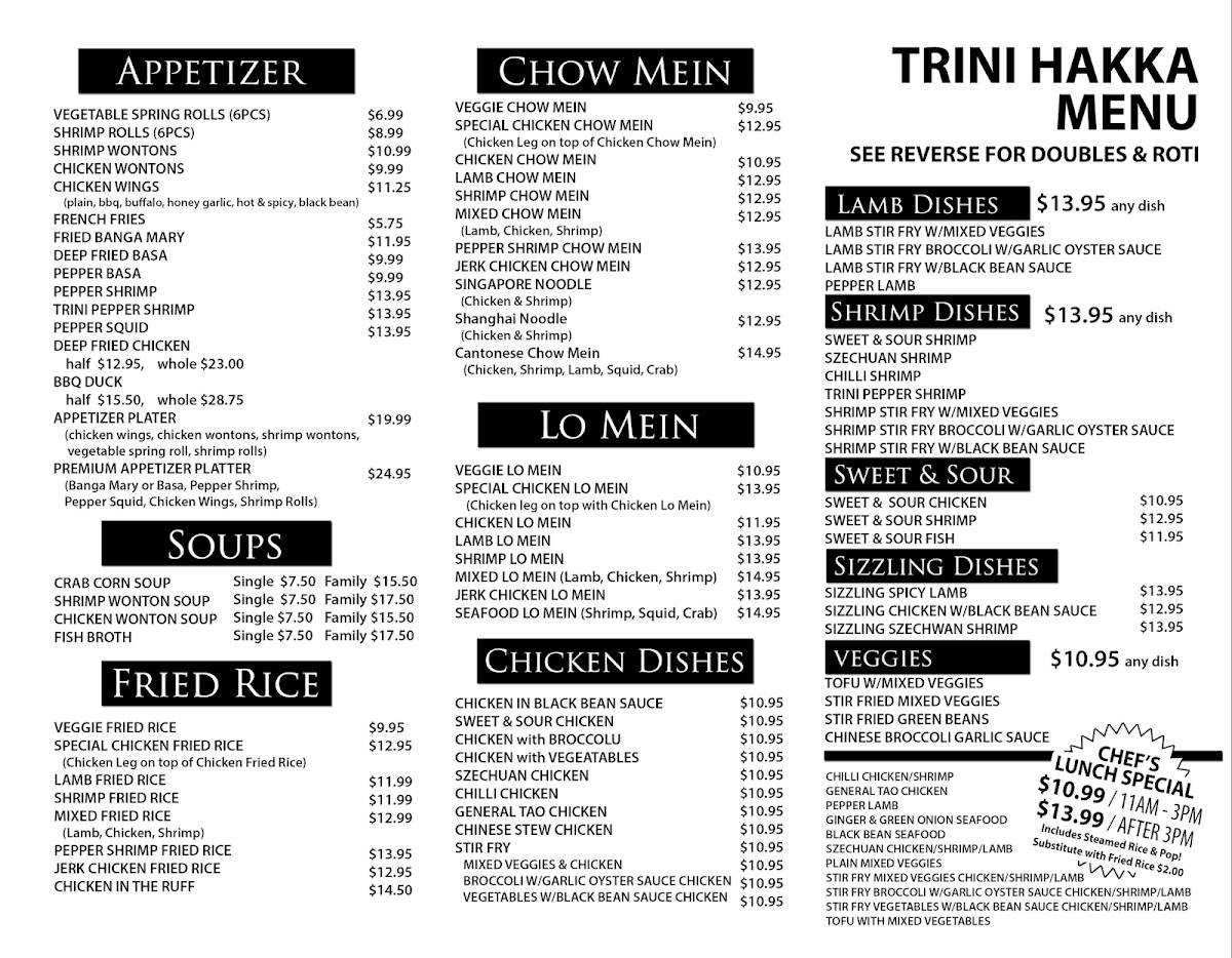 Menu at Radica’s Hot & Spicy restaurant, Brampton, 263 Queen St E Unit#3
