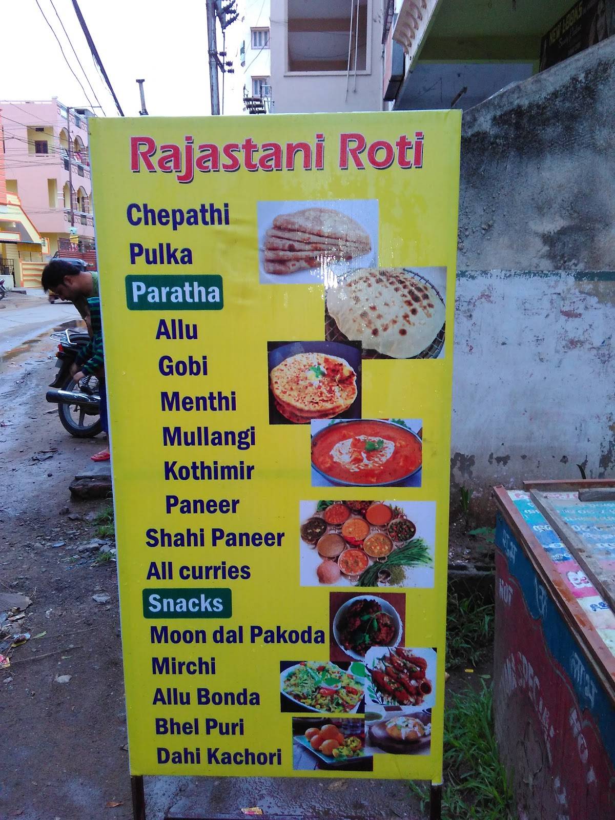 Menu at Rajasthani Roti, Hyderabad