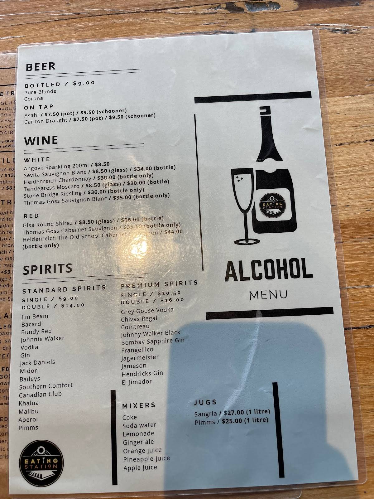 Menu at Eating Station cafe, Ravenhall