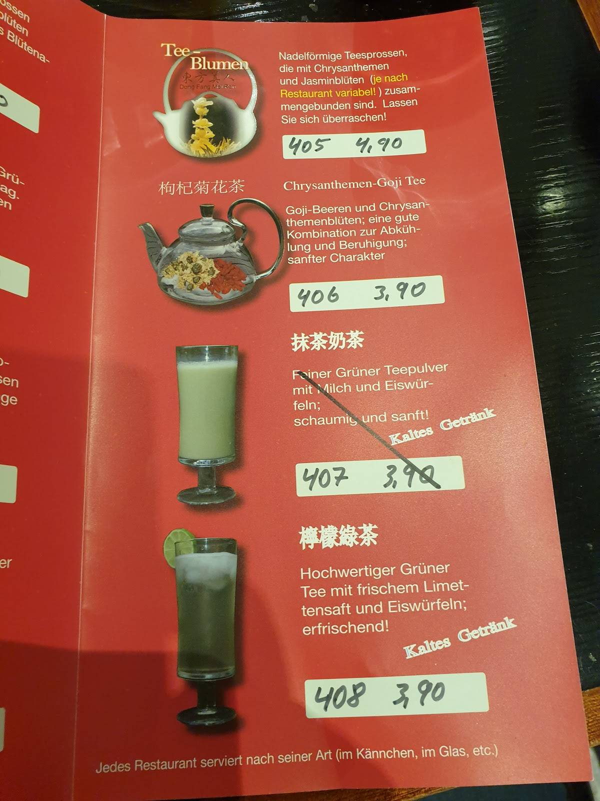 Speisekarte von Red Sun Restaurant, Mettmann