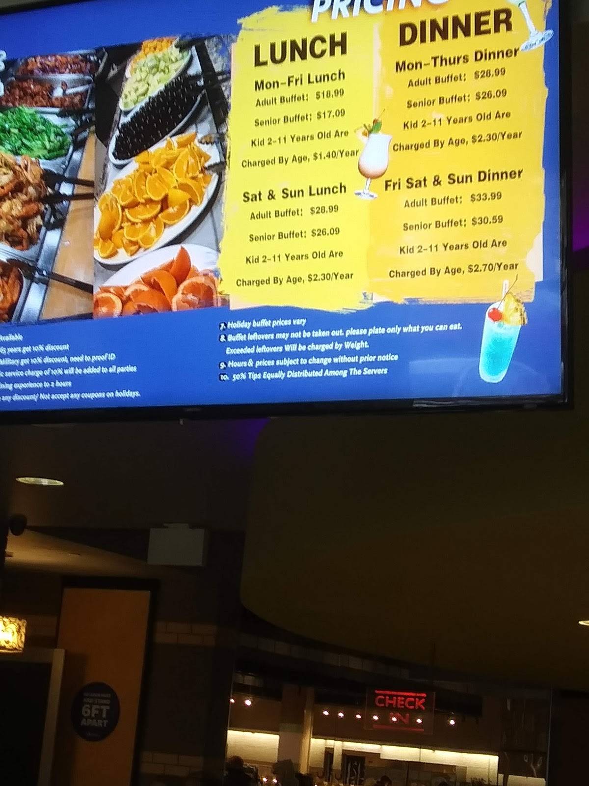 Menu at Feast Buffet restaurant, Renton