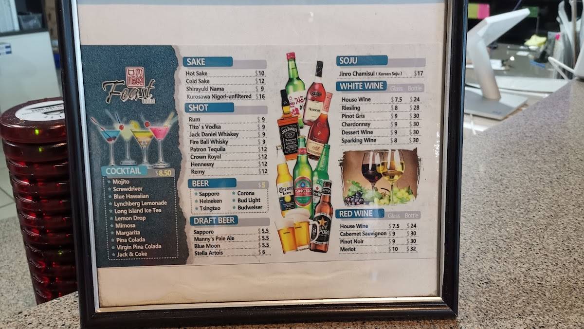 Menu at Feast Buffet restaurant, Renton