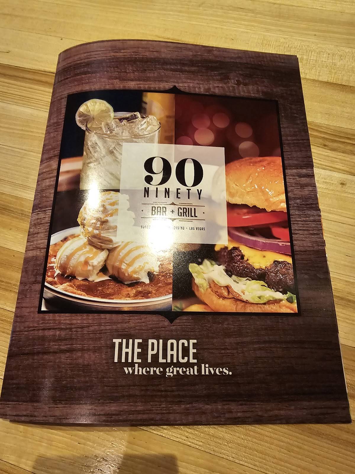Menu at 90 NINETY Bar + Grill, Las Vegas
