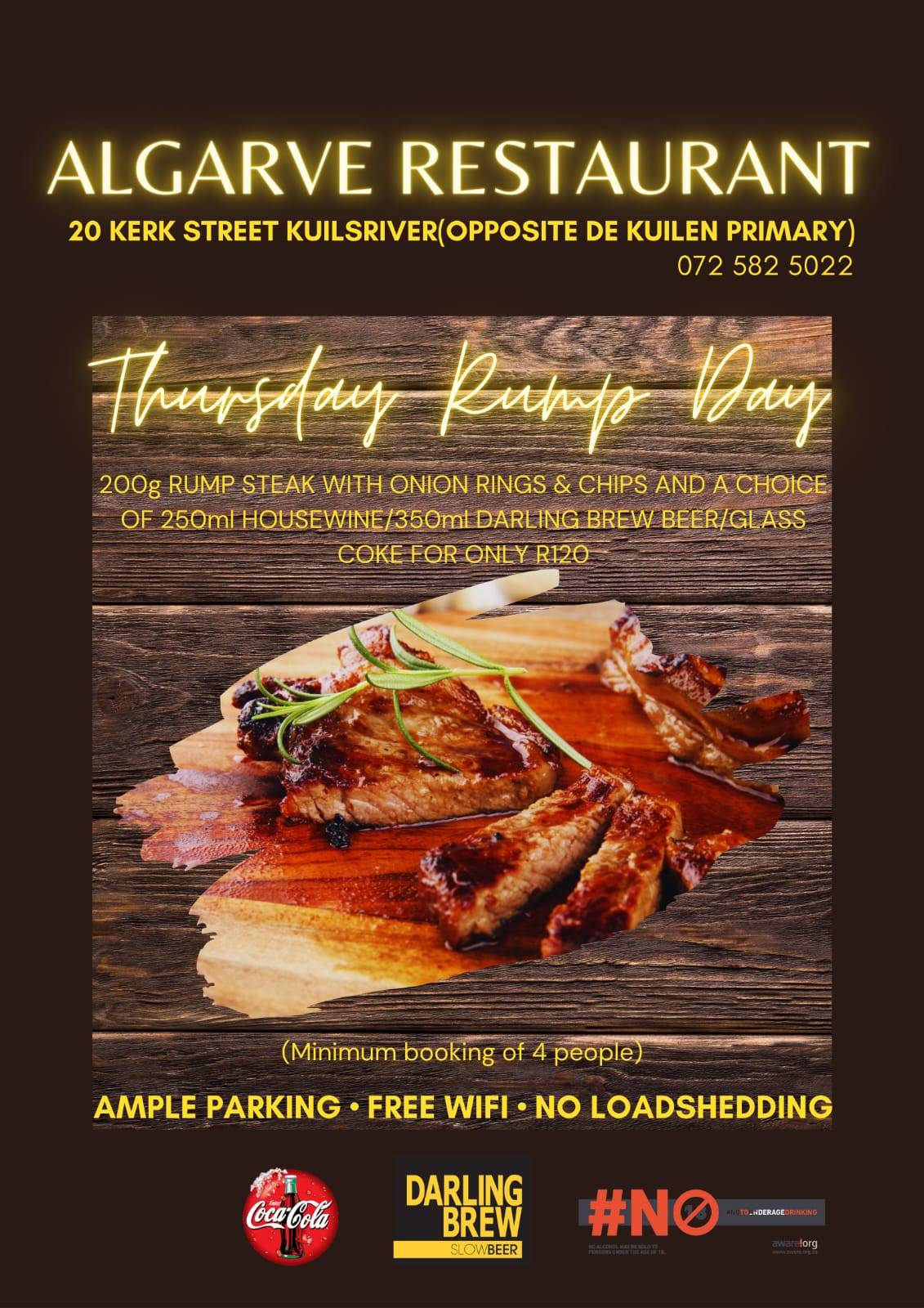 Menu at Algarve Restaurant & Bar, Cape Town