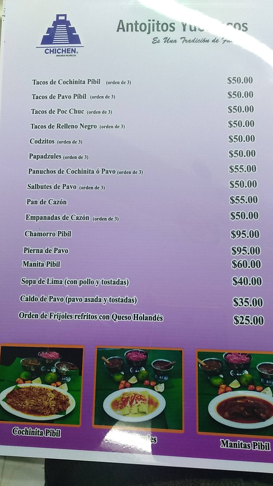 Carta del restaurante Chichen: Antojitos Yucatecos, Ciudad del México ...