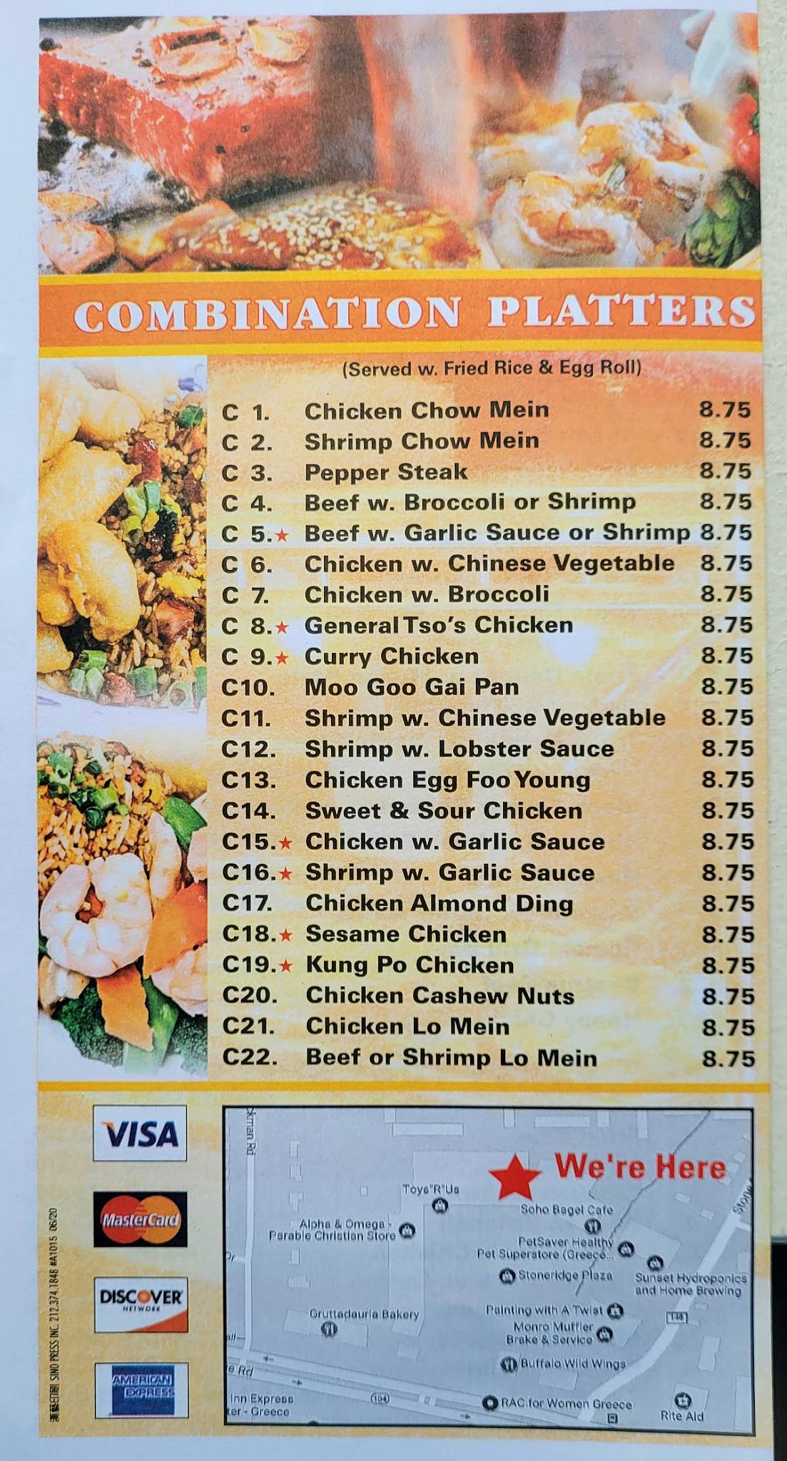 Menu at Asian Buffet (Sushi & Hibachi) restaurant, Rochester