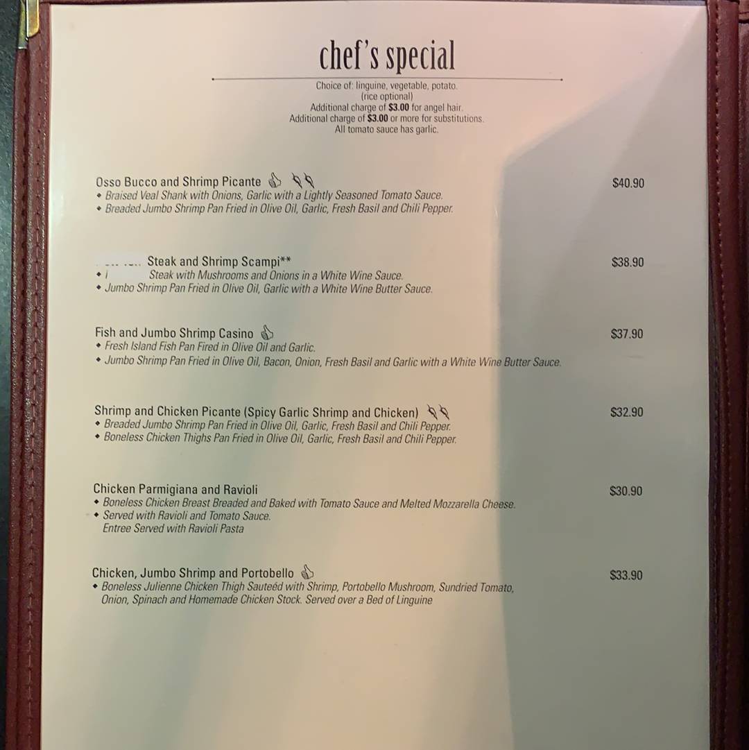 Menu at Assaggio Kailua restaurant, Kailua, 354 Uluniu St #101