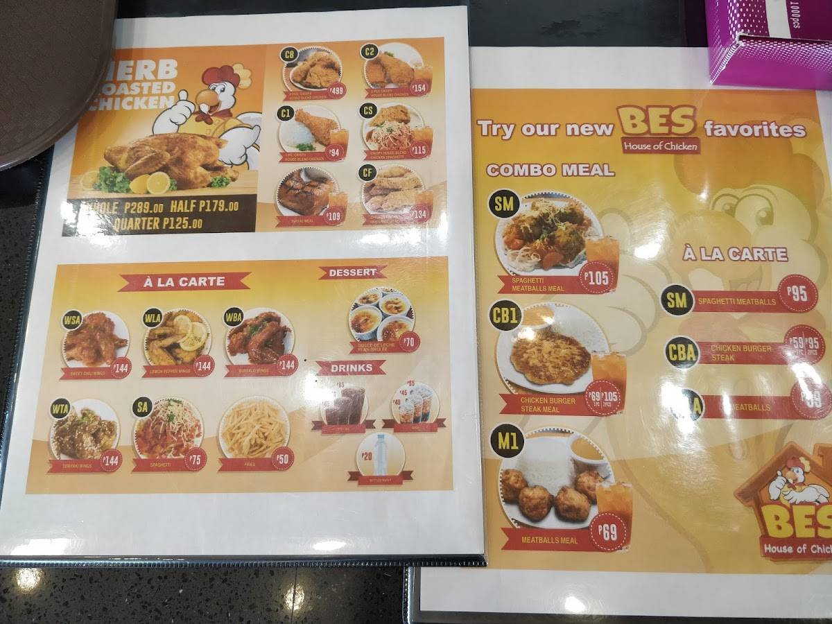 Menu at BES House of Chicken/ SALUT Restautrant restaurant, Quezon City
