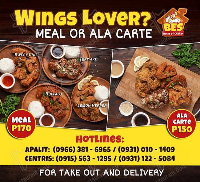 Menu at BES House of Chicken/ SALUT Restautrant restaurant, Quezon City